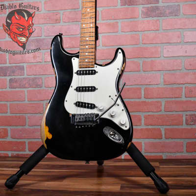 Medium Rare Guitars Diablo “Rat Strat” Relic Black Over | Reverb