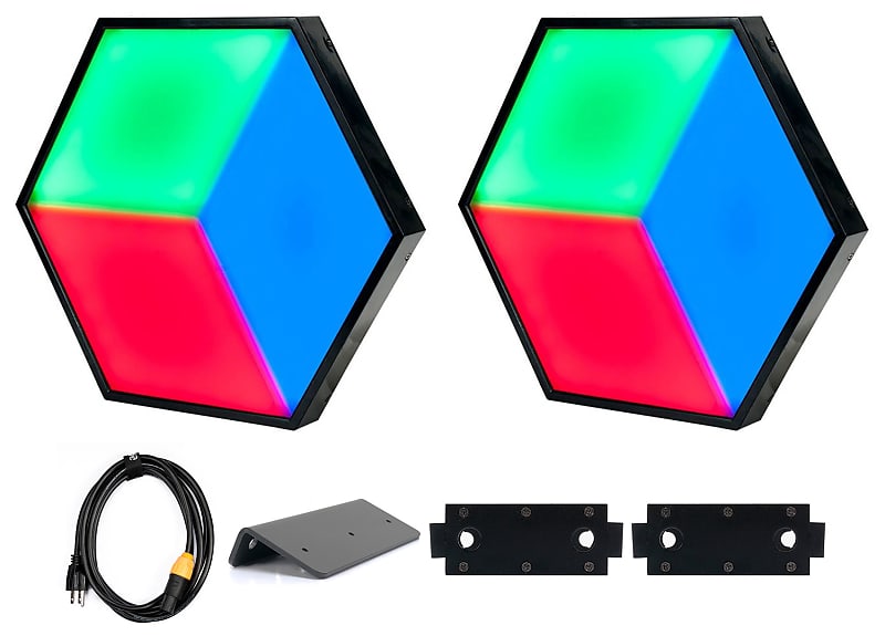 (2) American DJ 3D VISION PLUS DMX RGB LED Panels+Rigging | Reverb