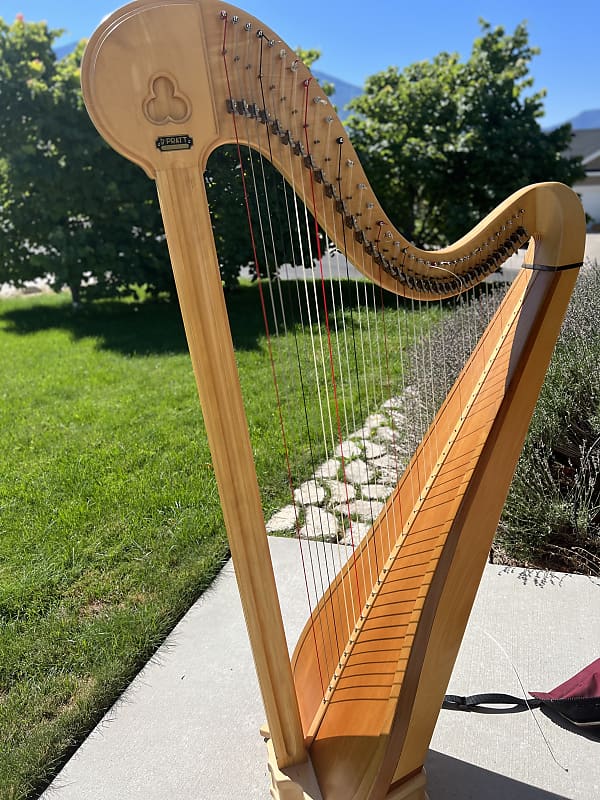 Pratt 36 string Chamber lever harp Blonde-birdseye maple | Reverb