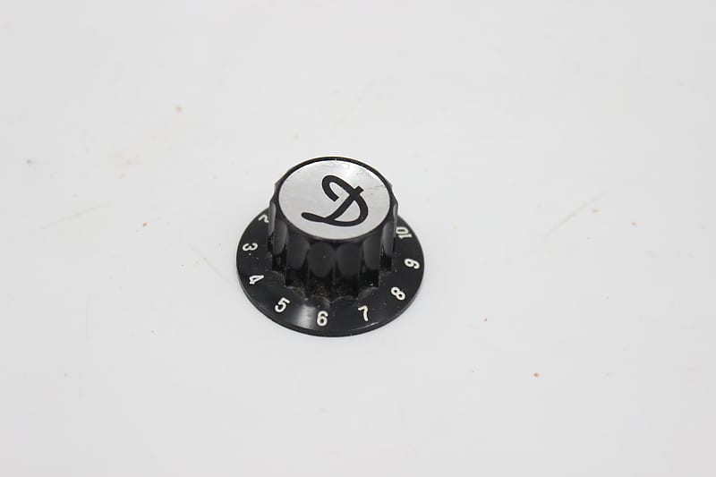 DeArmond "D" Black / Silver Guitar Knob | Reverb