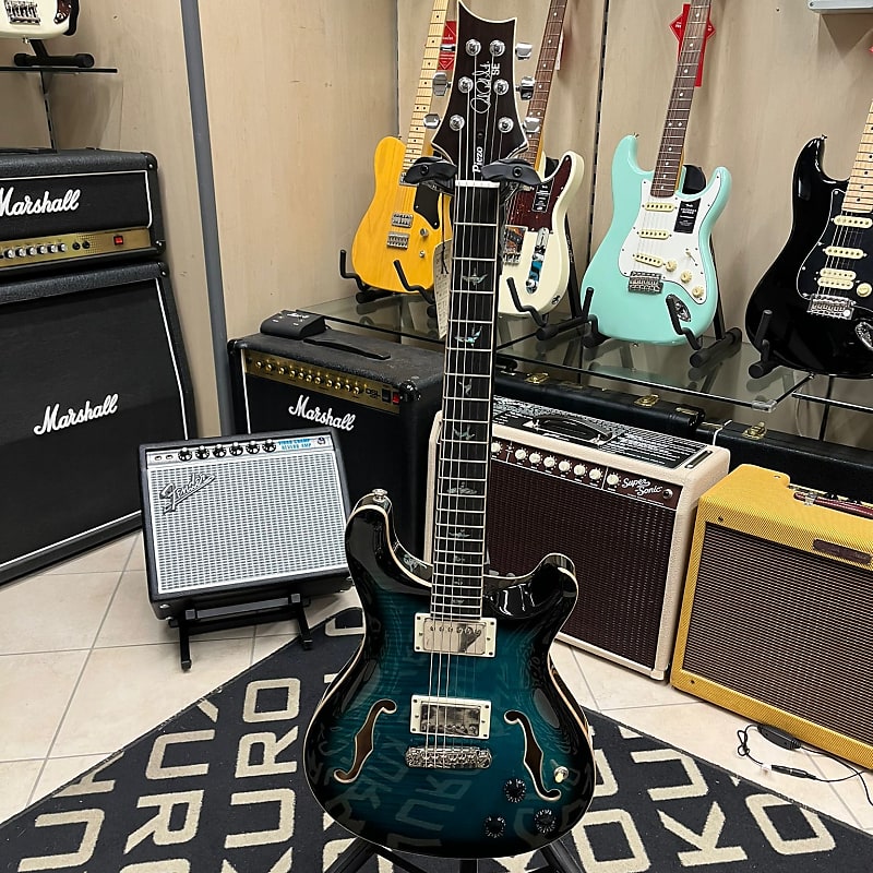 PRS SE HOLLOWBODY II PIEZO PEACOCK BLUE | Reverb UK
