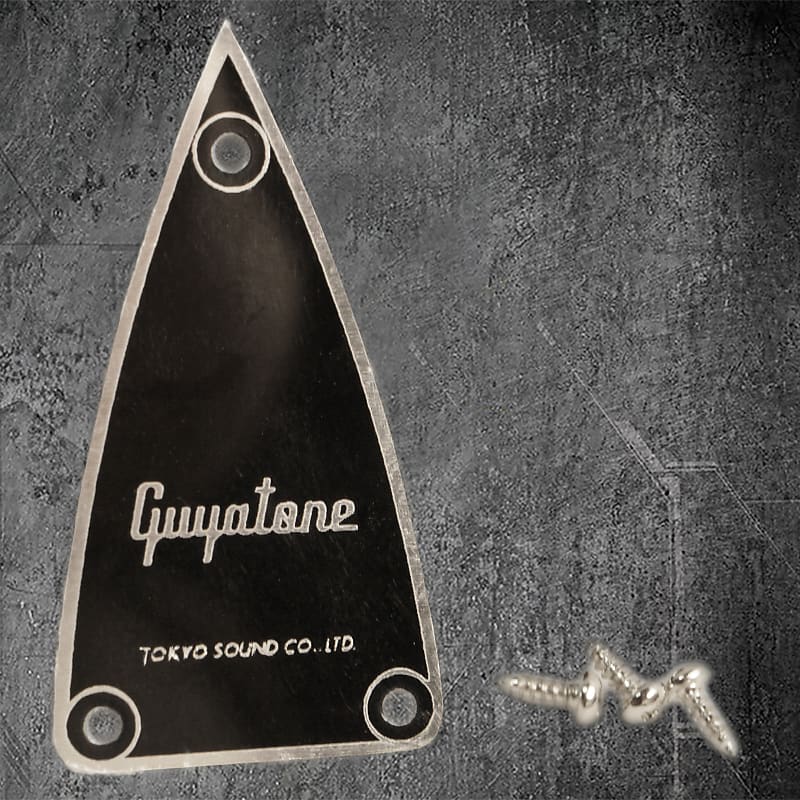 Guyatone Pointed Truss Rod Cover Black/Silver | Reverb UK