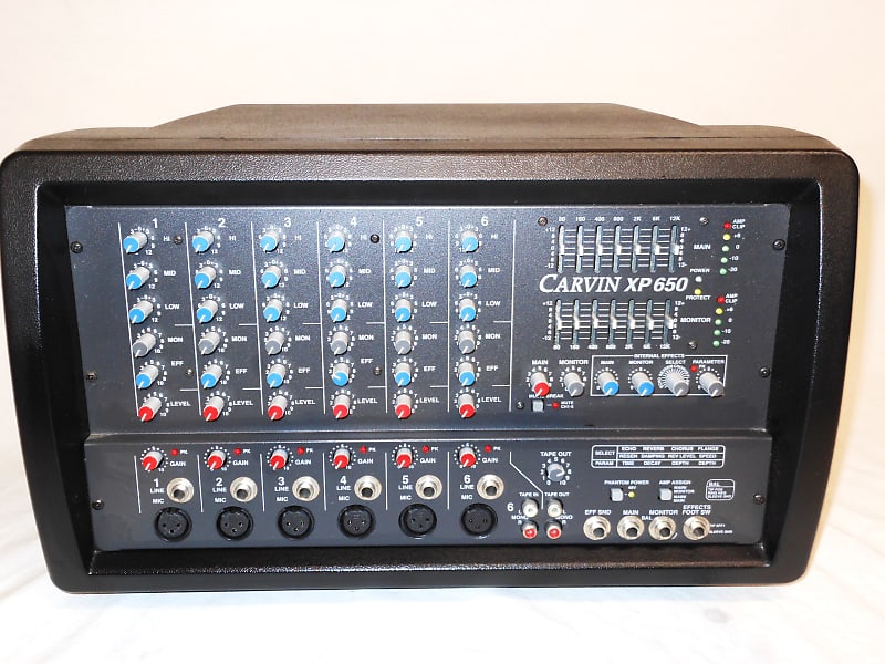 CARVIN 2008 XP-650 6 channel powered mixer w/CARVIN Cover | Reverb