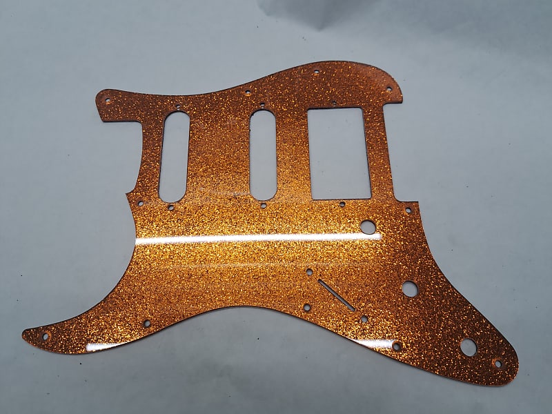 Lefty Left Handed Copper Sparkle Glitter HSS pickguard Fits | Reverb