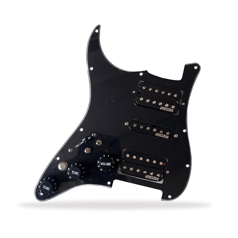 Black Left Handed HSH Guitar Loaded Prewired Pickguard with | Reverb