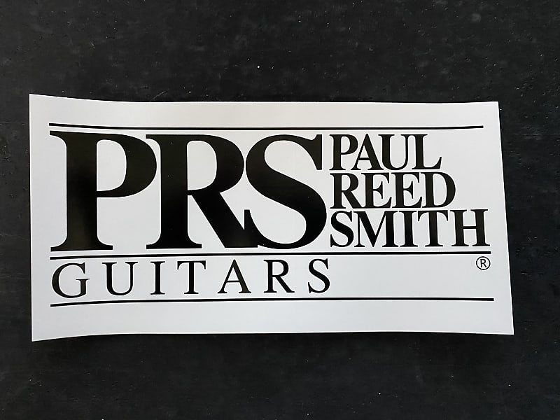 Paul Reed Smith PRS Guitars White Black Logo Decal Sticker | Reverb