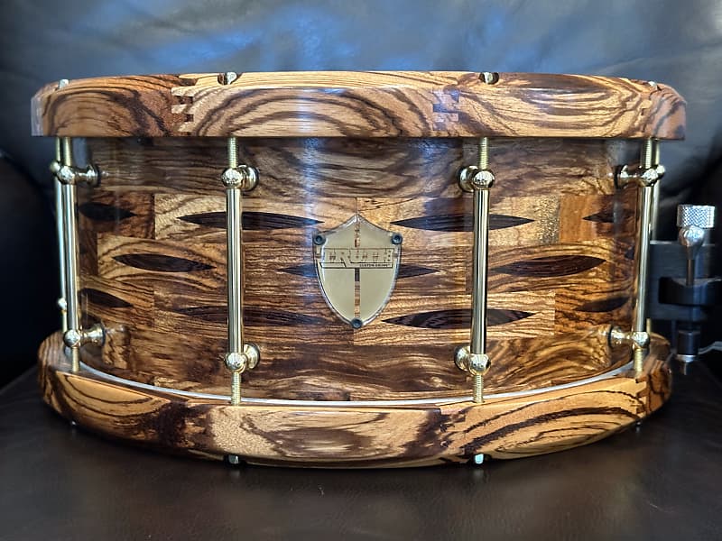 Truth Drums 14x6.5" Segmented Zebrawood and Wenge snare- MINT | Reverb