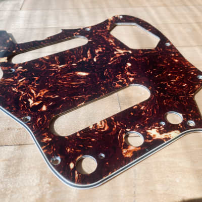 Fender Jaguar Dark Red Tortoise Relic Pickguard | Reverb