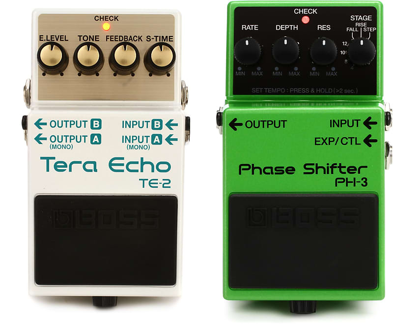 Boss TE-2 Tera Echo Pedal Bundle with Boss PH-3 Phase Shifter | Reverb