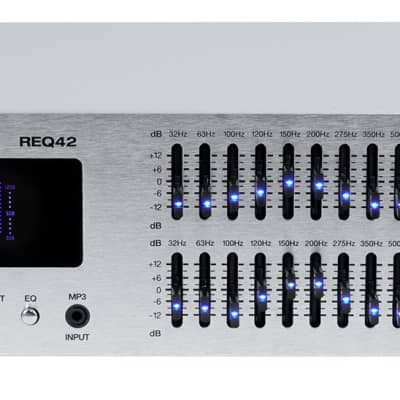 Rockville REQ42-S Silver 19" 2x21 Band Graphic Equalizer | Reverb