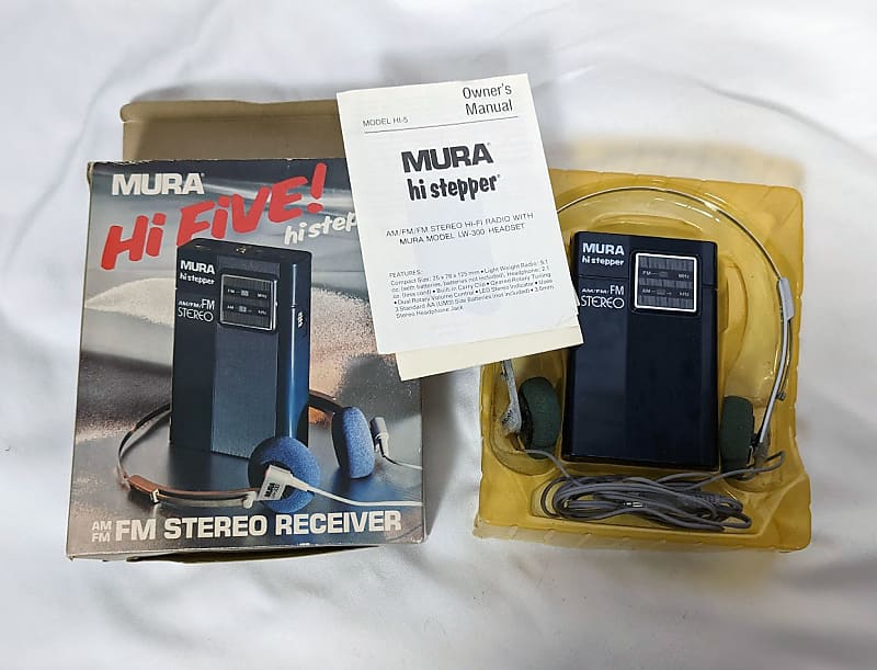 Vintage Mura HI-9 Hi Stepper Pocket Size AM/FM Stereo - Black | Reverb