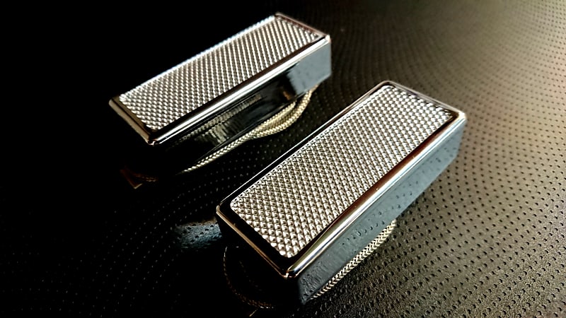 Q pickups Firebird Set Bridge / Neck SILVER Foil Chrome Cover | Reverb