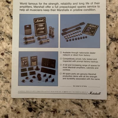 Marshall Bass Amp Brochure 80’s 3510 3520 3540 5510 | Reverb