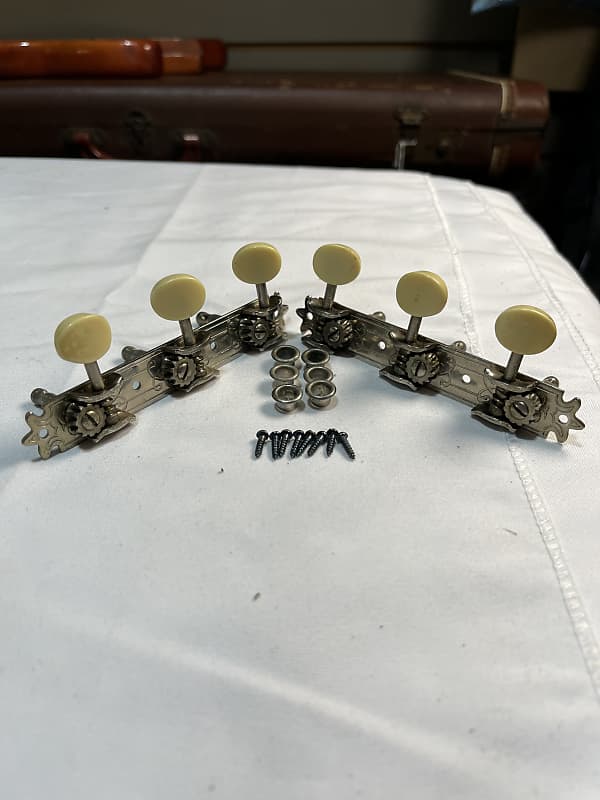 Vintage Engraved Acoustic 3 X 3 guitar tuners Parlor guitar | Reverb