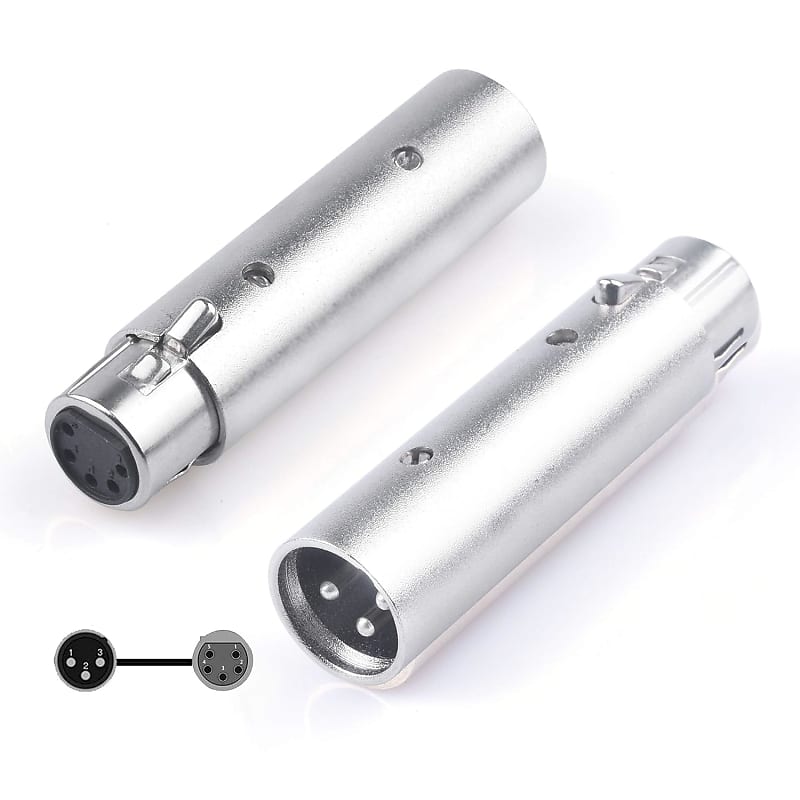 Xlr 3Pin Male To 5Pin Female Adapter, Dmx Stage Light Cable | Reverb