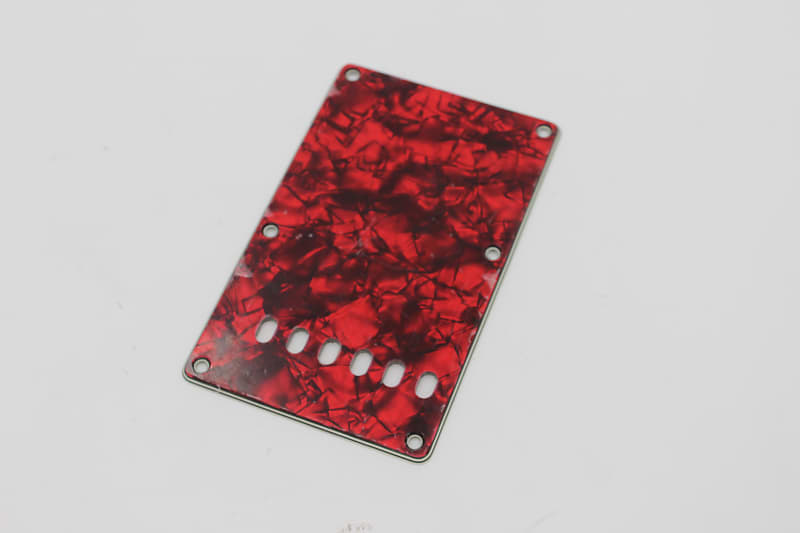 MIghty Mite Dark Red Pearloid Pearl 3-ply Strat Back Plate | Reverb UK