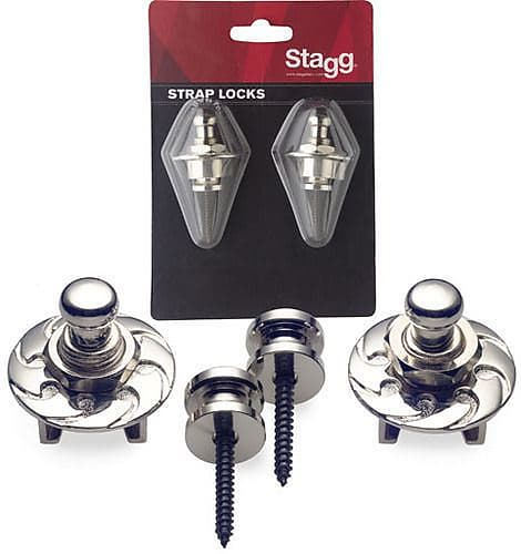 Stagg Model SSL1 CR Chrome Strap Locks for Guitar, Bass, | Reverb UK