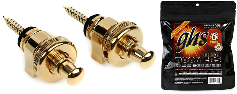 Schaller S-Locks Security Strap Locks - Gold Bundle with GHS | Reverb