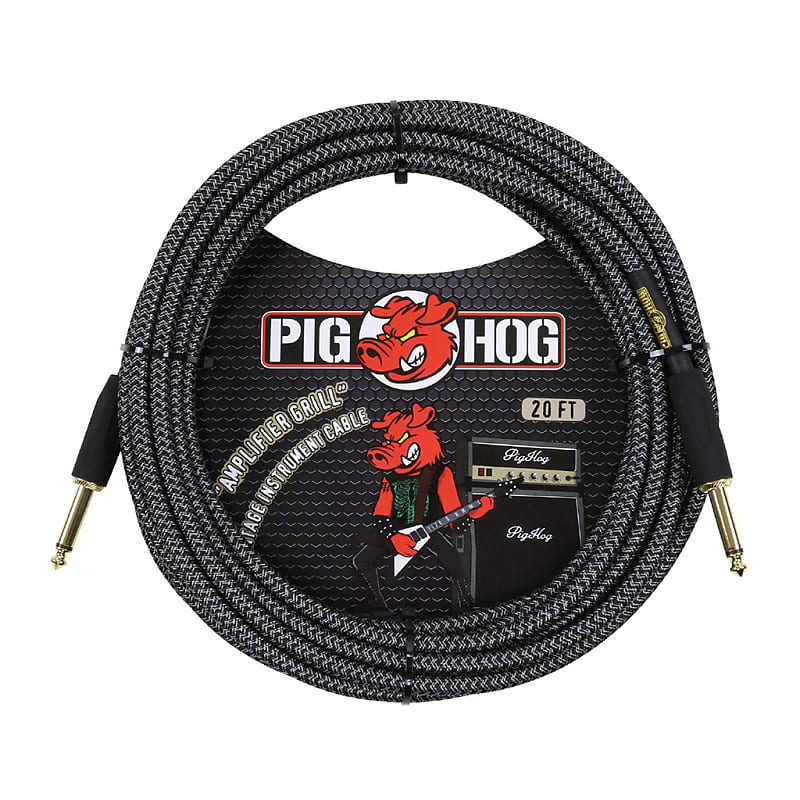 Pig Hog Instrument Cable 20ft - PCH20AG Amplifier Grill | Reverb