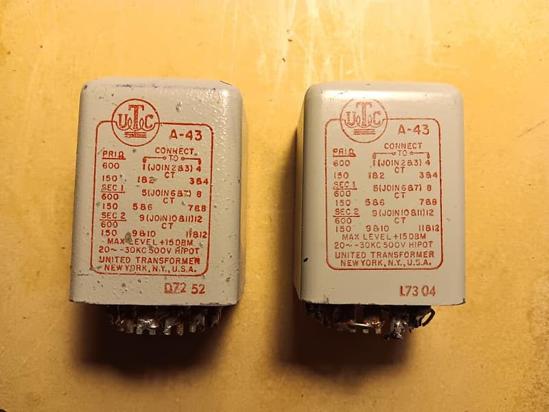 UTC A43 transformer PAIR for mic or line preamp etc triad | Reverb