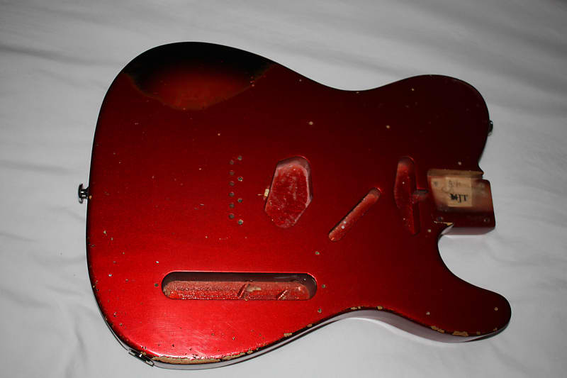 MJT Custom Shop Relic VTT Telecaste Body, Candy Red/ | Reverb
