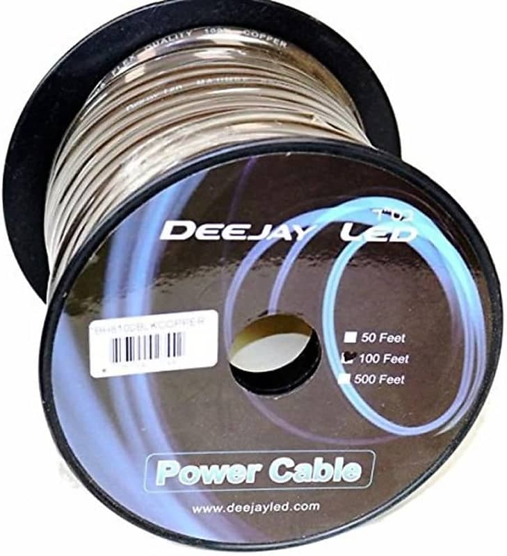 Eight-gauge 100 Foot Black Pure Copper Stranded Power Cable | Reverb