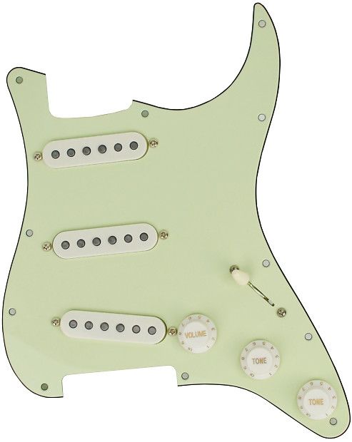 Mojotone 67 Quiet Coil Strat® Pickup Prewired Pickguard Mint | Reverb