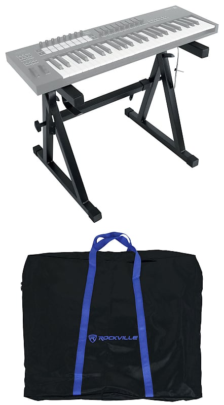Rockville Z50 Z-Style Pro Keyboard Stand+Travel Bag - | Reverb