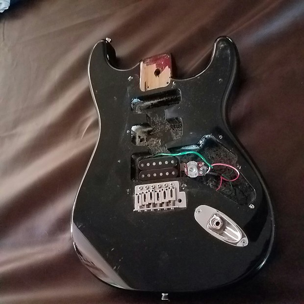 Unknown Strat Body Stratocaster Black | Reverb
