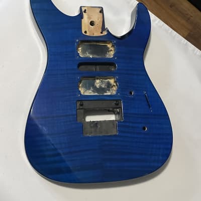 1990's Korean Jackson Performer PS-4 Blue Flame Guitar Body | Reverb
