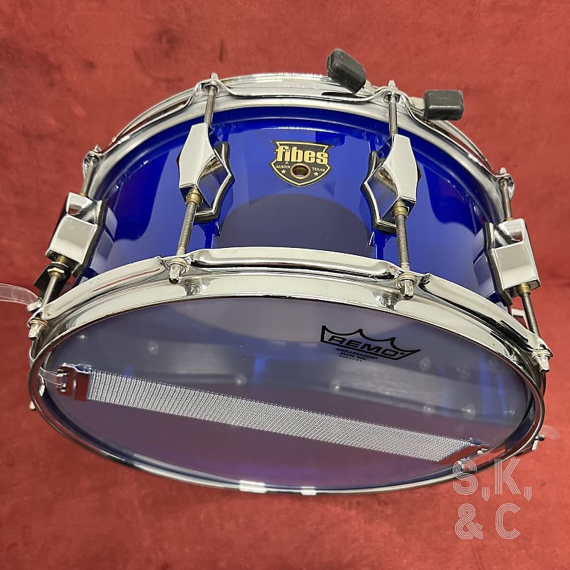 90’s Fibes 6-1/2x14 Crystalite Snare Drum In Navy Blue | Reverb