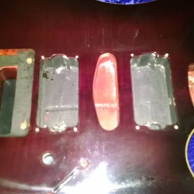 90s Ibanez Ruby Flamed Maple 22 Fret RG HSH Square Heel Body | Reverb