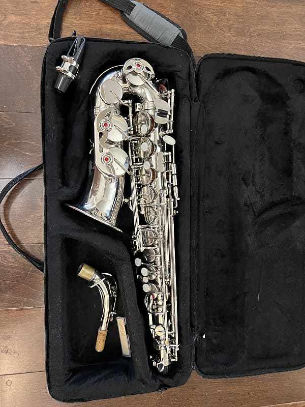 Silver Alto Saxophone with case | Reverb