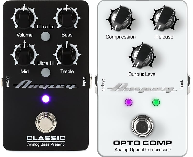 Ampeg Classic Analog Bass Preamp Pedal Bundle with Ampeg Opto | Reverb