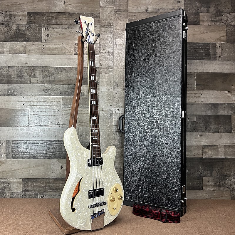 Italia Rimini 4-String Electric Bass Guitar - White Pearloid | Reverb