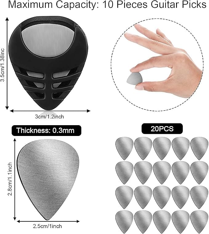 20 Pieces Metal Guitar Picks Plectrums Stainless Steel Picks | Reverb