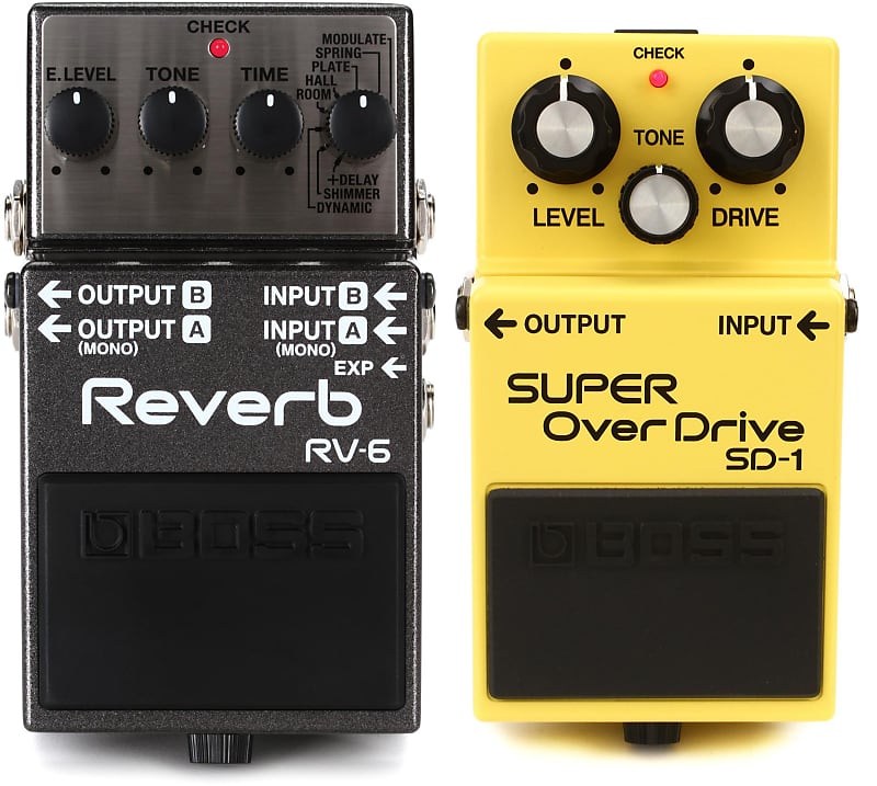 Boss RV-6 Digital Reverb Pedal Bundle with Boss SD-1 Super | Reverb