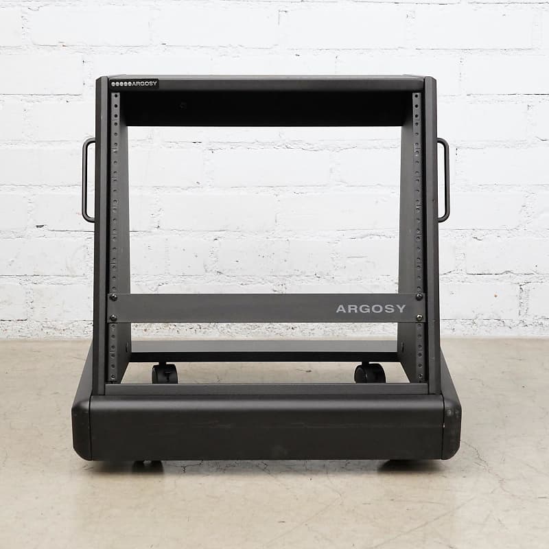 Argosy Rack N Roll Black L10 10RU Open Back Rolling Rack | Reverb