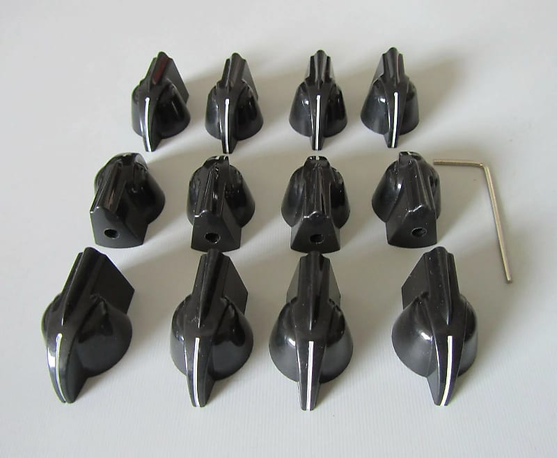 Black 12 Piece Guitar Chicken Head Amplifier Control Knobs | Reverb