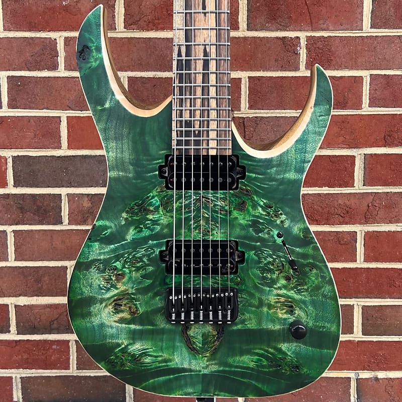 Mayones Duvell Elite 7, Antique Emerald Green RAW, 3A Eye | Reverb