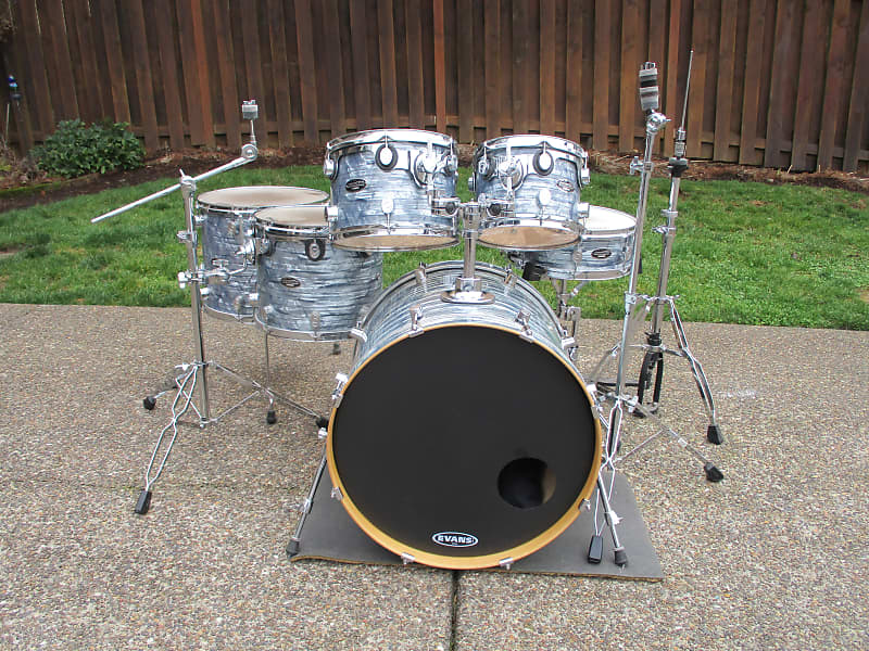 DW Pacific Made In Mexico CX Maple Drums, Blue Pearl Strata, | Reverb