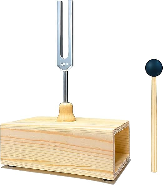 528 Hz Tuning Fork with Resonance Box, Aluminum Alloy, Wooden | Reverb