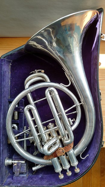 Buescher French Horn/Mellophone 1920's silver | Reverb