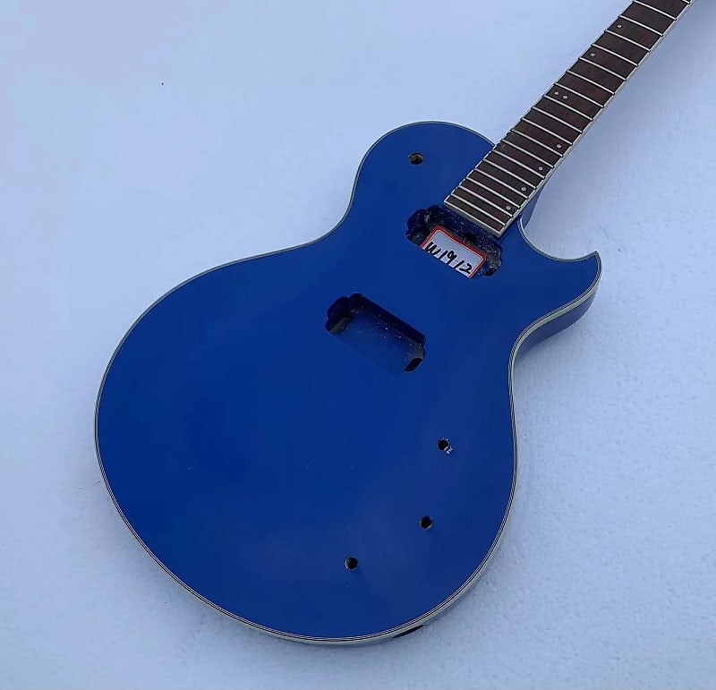 Glossy Blue LP Les Paul Style Guitar Solid Body with Neck | Reverb UK