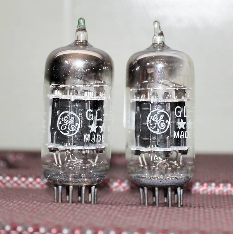 GE GL 6072 5 12AY7 PERFECT MATCH PAIR EARLIEST VERSION BLACK | Reverb