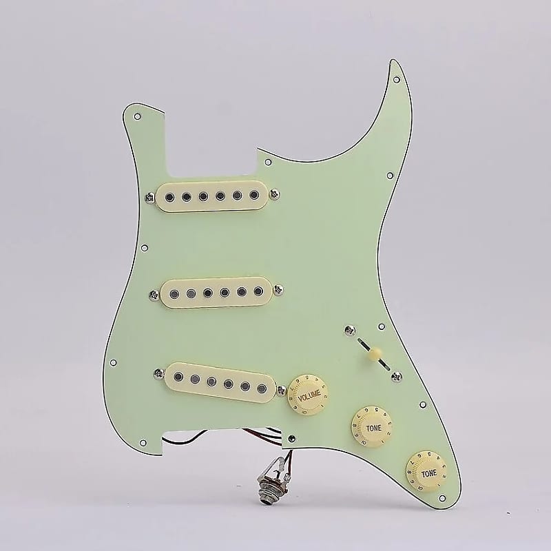 Mint Green Strat Style Prewired Loaded Pickguard, Alnico | Reverb
