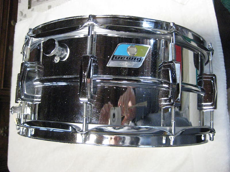 Vintage Ludwig LM402 6.4x14 1976 Chrome over Aluminum Snare | Reverb