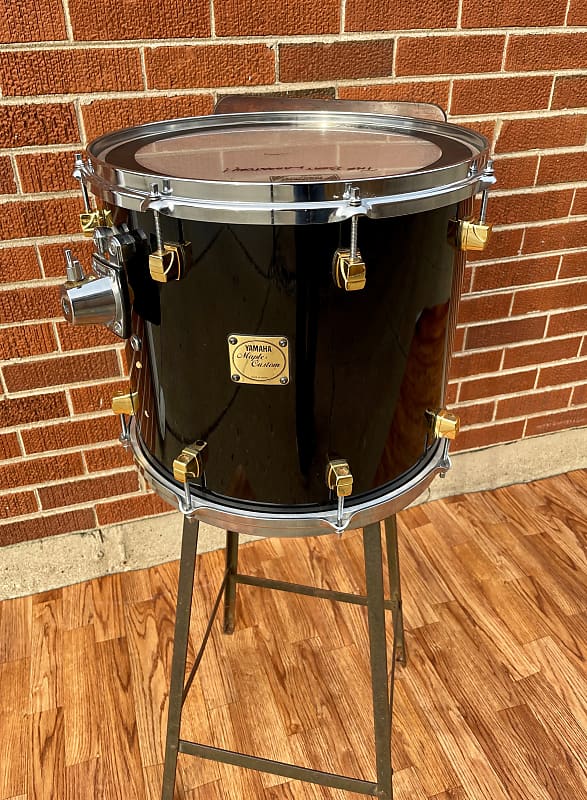 1990s Yamaha 15x13 Maple Custom Floor Tom Single Piano Black | Reverb