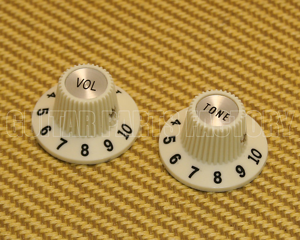 Fender Jazzmaster Aged White VOL & TONE Jazzmaster Knob Set | Reverb
