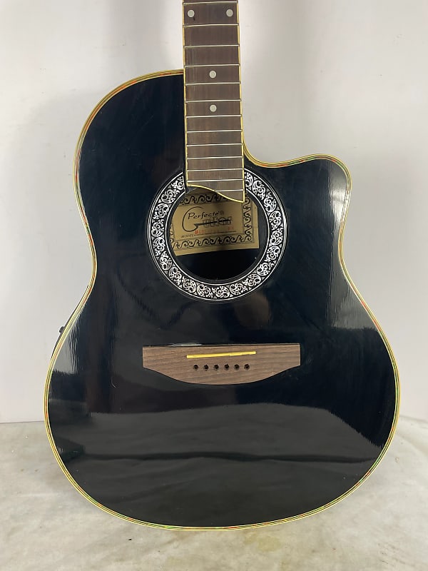 Glossy Black Acoustic Guitar Body with Maple Neck, Rosewood | Reverb